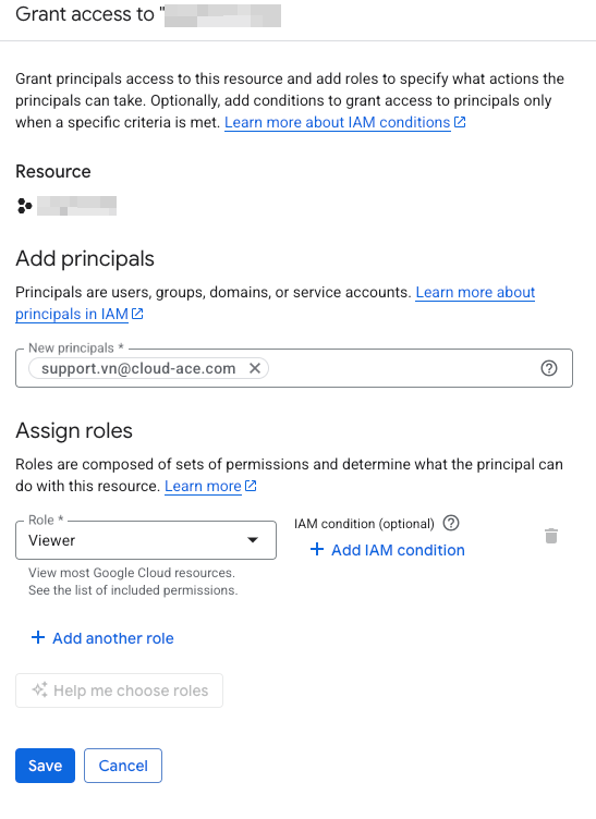 [GCP] [Cloud IAM] Cấp quyền truy cập trên Google Cloud Project – Cloud Ace Support Center